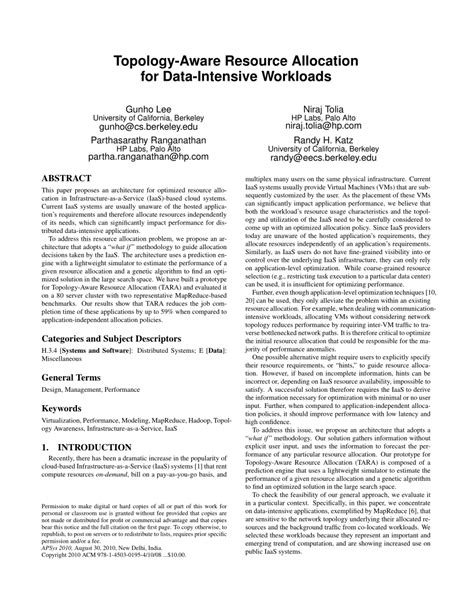 pdf topology aware resource allocation for data intensive workloads