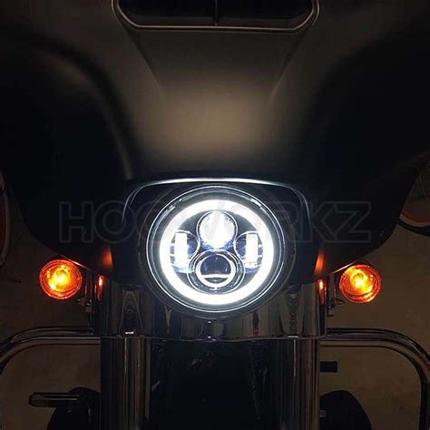 7 LED Black HaloMaker Headlight Harley Daymaker Replacement LED