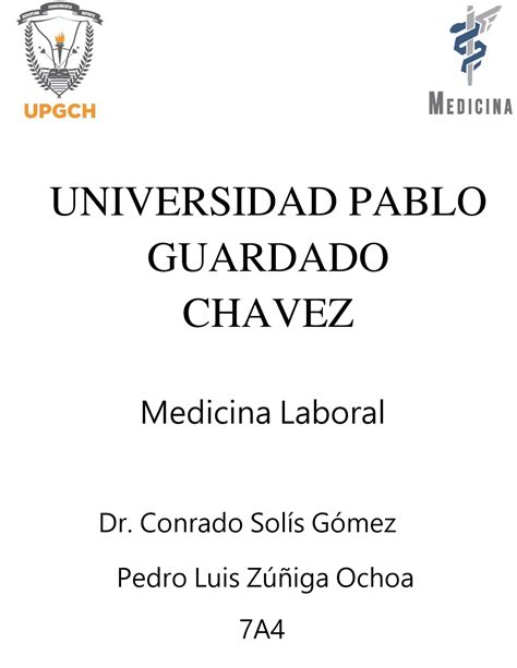 Historia DE LA Medicina DEL Trabajo Universal V UNIVERSIDAD PABLO