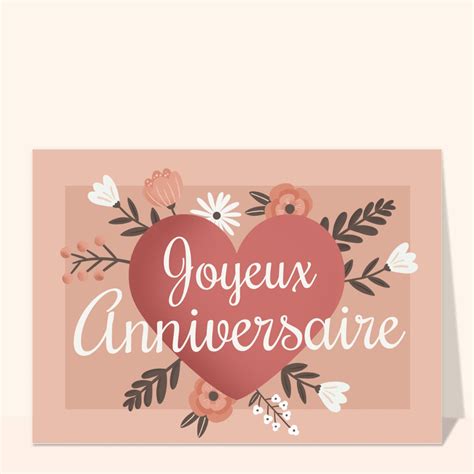 Carte D Anniversaire Adulte Joyeux Anniversaire Fleuri Et Chaleureux