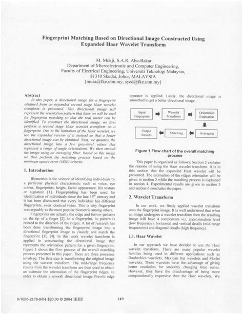 pdf fingerprint matching based on directional image constructed using expanded haar wavelet