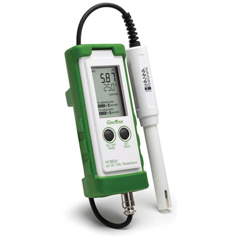 HANNA HI9814K GroLine Waterproof Portable PH EC TDS Temperature Meter