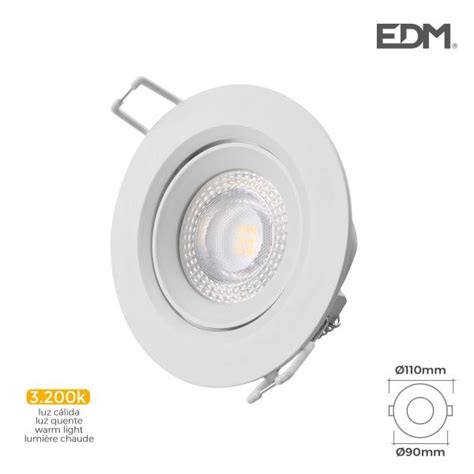 EDM Downlight Led Encastrável 5w 3 200k Redondo Moldur EDM31652