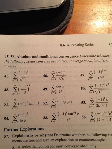solved 45 56 absolute and conditional convergence determine