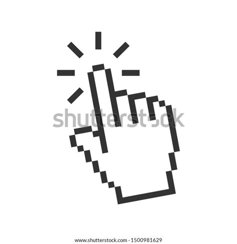 Computer Hand Cursor Click Pixelated Hand Stock Vector Royalty Free