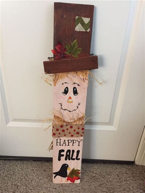 Two Sided Scarecrow Snowman Fall Crafts For Adults Barn Board Crafts