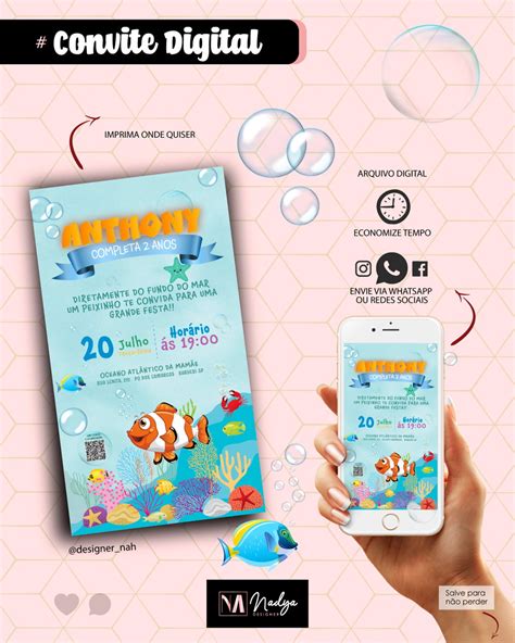 Convite Fundo Do Mar Digital Elo Produtos Especiais