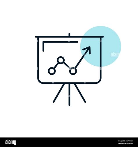 Icono de contorno del rotafolios Pantalla de proyección con un gráfico