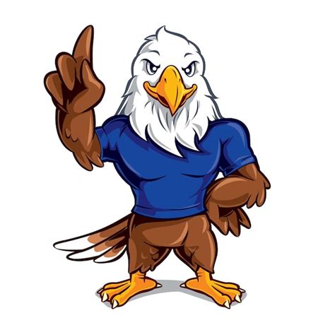 Águila personaje mascota dibujos animados guay escuela Vector Premium