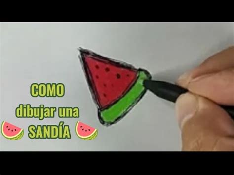 COMO dibujar una SANDÍA How To Draw Watermelon paso a paso FÁCIL