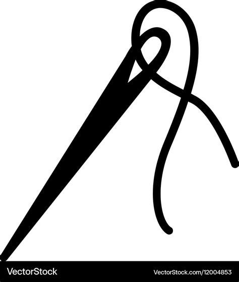 Sewing Needle Icon Flat Royalty Free Vector Image