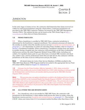 Fillable Online TO02 Chap 8 Sect 2 Jurisdiction TRICARE Operations