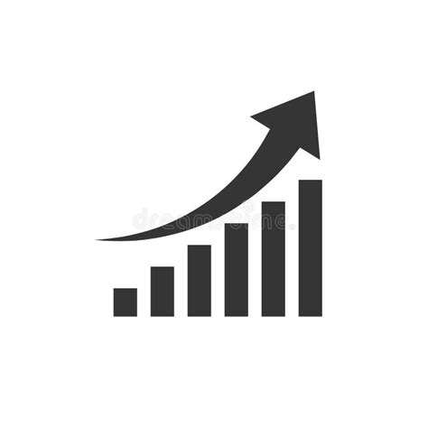 Icono De Barra De Crecimiento Del Gráfico De Vectores Stock de
