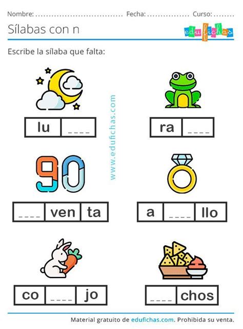 Fichas Letra N Actividades De Letras Palabras Con N Aprender Las Letras