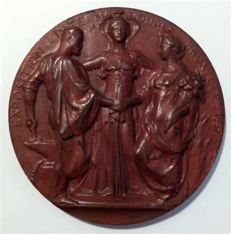 MÉDAILLE LÉOPOLD II Exposition international de Bruxelle 1897 EUR 85 00
