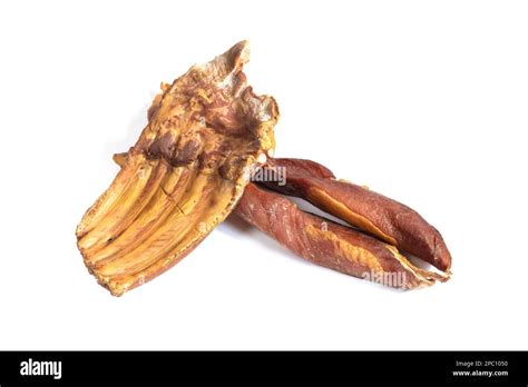 Dried Pork Meat Isolated On White Background Stock Photo Alamy