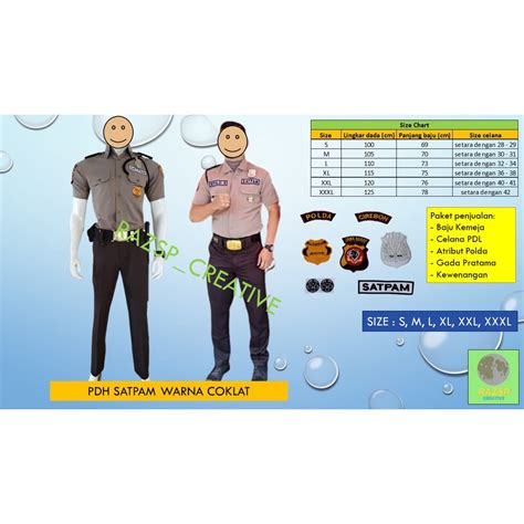 Jual Seragam Setelan PDH Satpam Warna Krem Dan Coklat Seragam Setelan