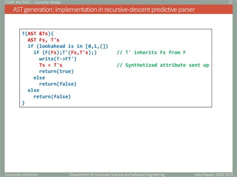 comp 442 6421 compiler design ppt download