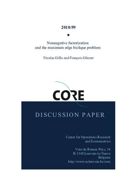 pdf nonnegative factorization and the maximum edge biclique problem nicolas gillis