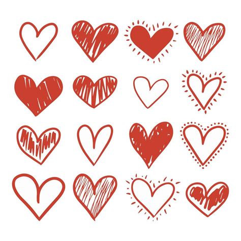 corazones dibujados a mano elementos de diseño para el día de san