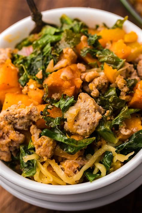 Ground Turkey Sweet Potato Kale Skillet XoxoBella