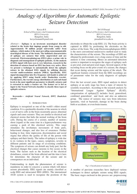 pdf analogy of algorithms for automatic epileptic seizure detection