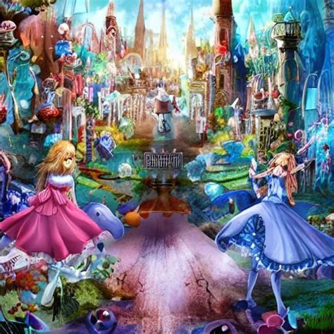 Alice In Wonderland World Today With Two Characters
