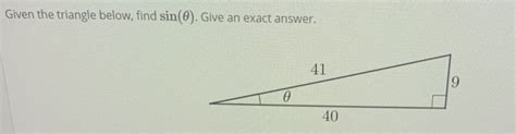 solved given the triangle below find cot 0 enter an exact