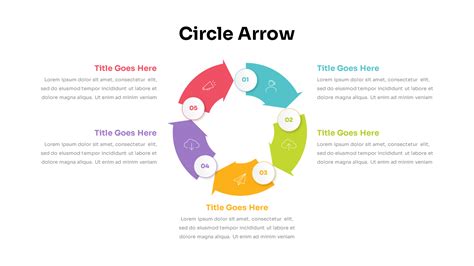 5 Step Circle Arrows Template SlideBazaar