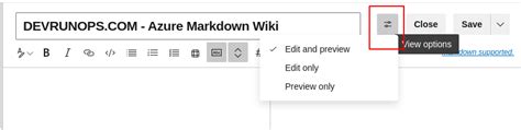 how to create documents with azure devops wiki markdown editor