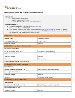 Optum Referral Form Fill Online Printable Fillable Blank PdfFiller