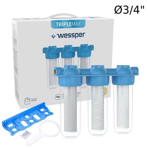 Wessper Système de filtration d eau à 3 niveaux TripleMax pour tube de