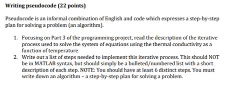 writing pseudocode 22 points pseudocode is an