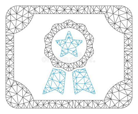 Vector Poligonal Mesh Illustration Del Marco Del Certificado