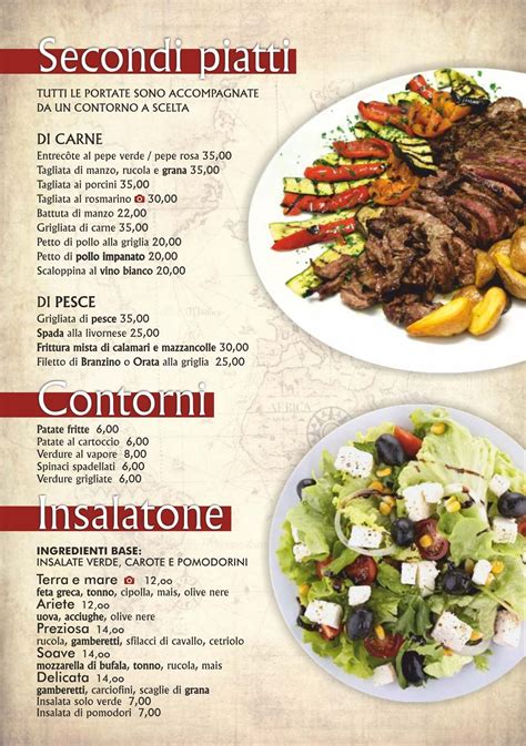 Menù con specialità della casa e Pizzeria Ristorante Pizzeria Da Franco