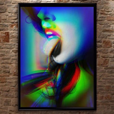 Pin Up Girl Erotic Vintage Retro Trippy Psychedelic Art Poster A3 Digital Prints Prints