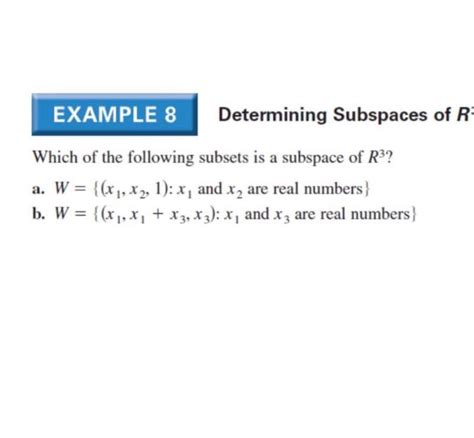 solved determining subspaces of r which of the following