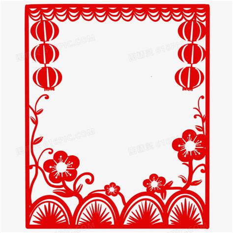 剪纸风红色喜庆节日边框素材图片免费下载 PNG素材 编号1yqild26w 图精灵