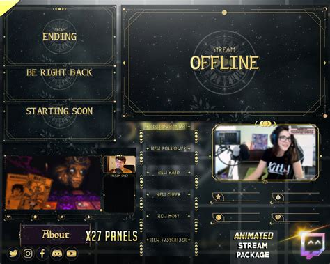Animated Celestial Twitch Overlay Pack For Stream Celestial Witchcraft