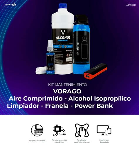 Kit De Limpieza Vorago Para PC Aire Comprimido CLN 300 Alcohol