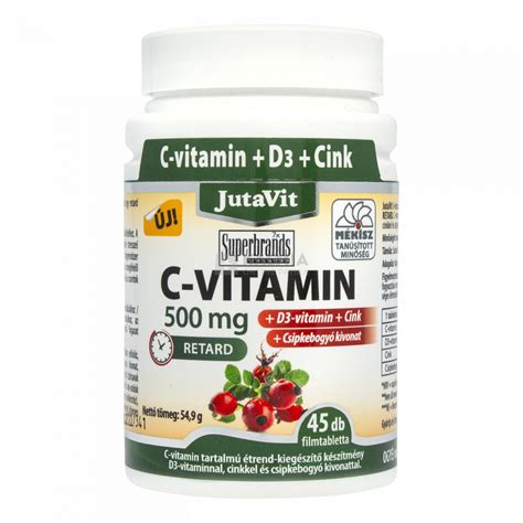 JutaVit C vitamin 500 mg D3 vitamin Cink csipkebogyó kivon