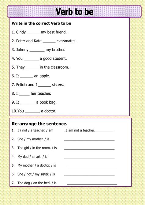 Ejercicio Online De Verb To Be Para 5 De Primaria Worksheets Good