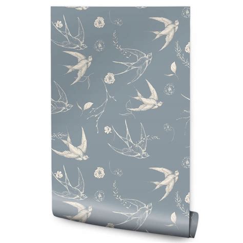 Tapeta Do Salonu PTAKI Jaskółki Kwiaty Liście Boho MF 6732 VER 53