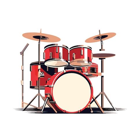 Conjunto De Tambores Instrumentos Musicales Vector Plano Vector Premium