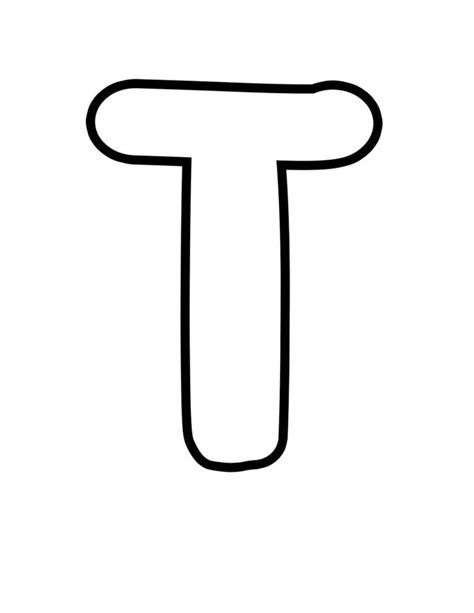 The Letter T Is Outlined In Black And White