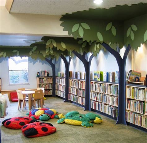 Pin de Angie Hamilton en Biblioteca Decoración de biblioteca escolar