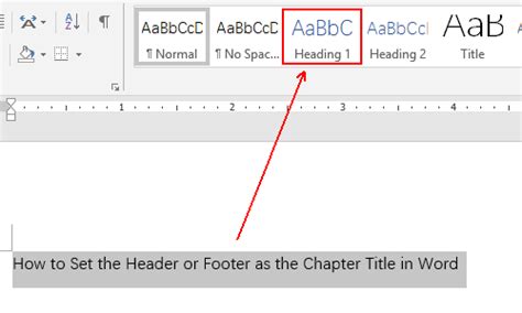 How To Set The Header Or Footer As The Chapter Title In Word My