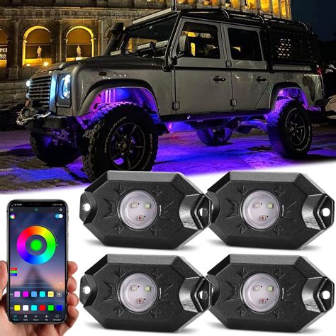 Buy RGB LED Rock Lights Kit YCHOW TECH 4 Pods Underglow Multicolor