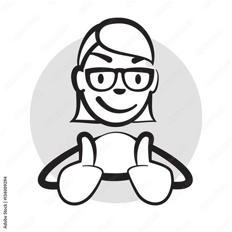 Strichmännchen Serie Emotionen Daumen hoch Stock Vector Adobe Stock