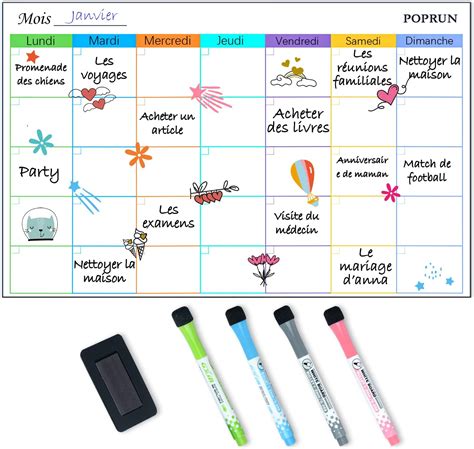 Tableau Magnétique Frigo pour Tâches Ménagères LE QUI FAIT QUOI